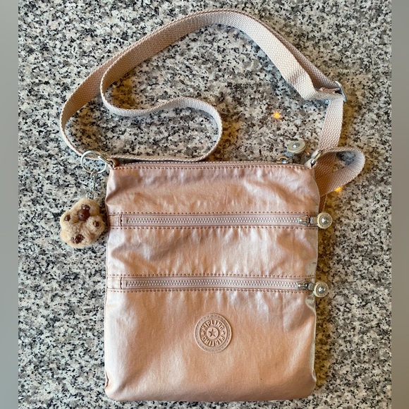 Kipling | Bags | Kipling Metallic Rose Gold Pale Pink Crossbody ...